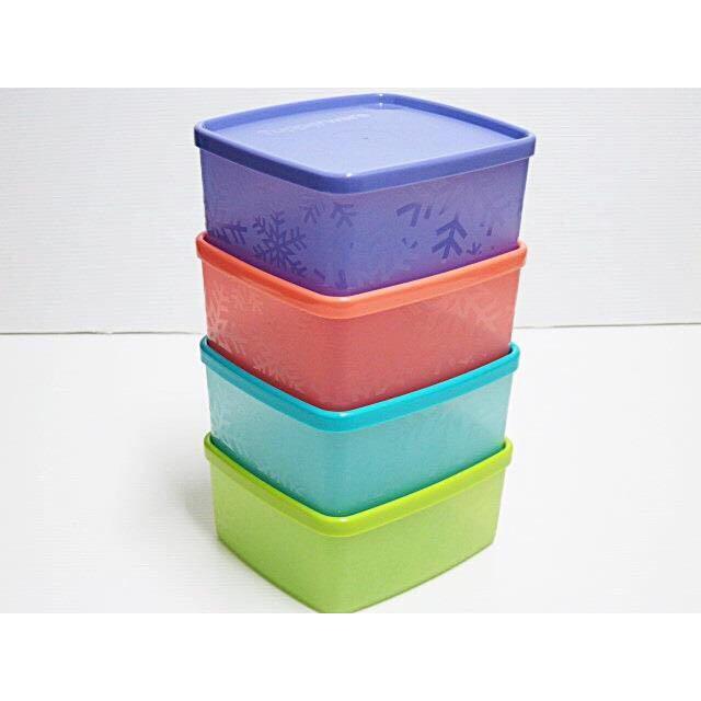 Tupperware square Round snowflake small set (4) 400ml, Furniture & Home ...