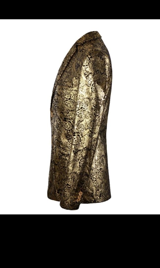 Men gold jacket blazer plus size available, Men's Fashion, Coats ...