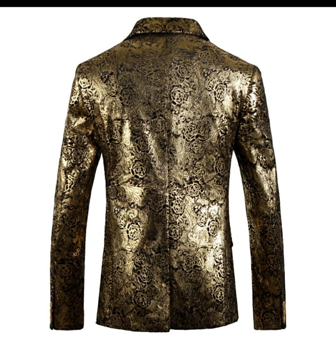 Men gold jacket blazer plus size available, Men's Fashion, Coats ...