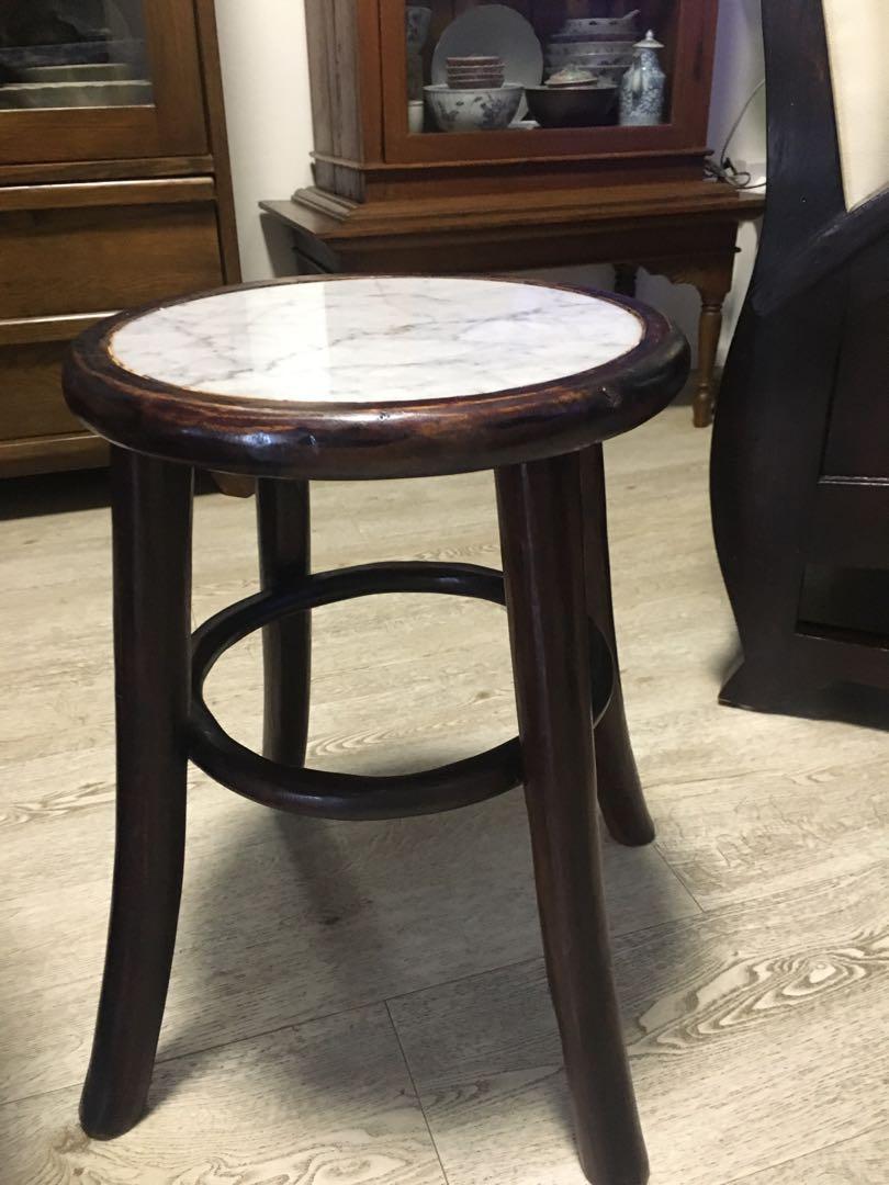 Real marble Kopitiam table and chairs, Furniture & Home Living ...