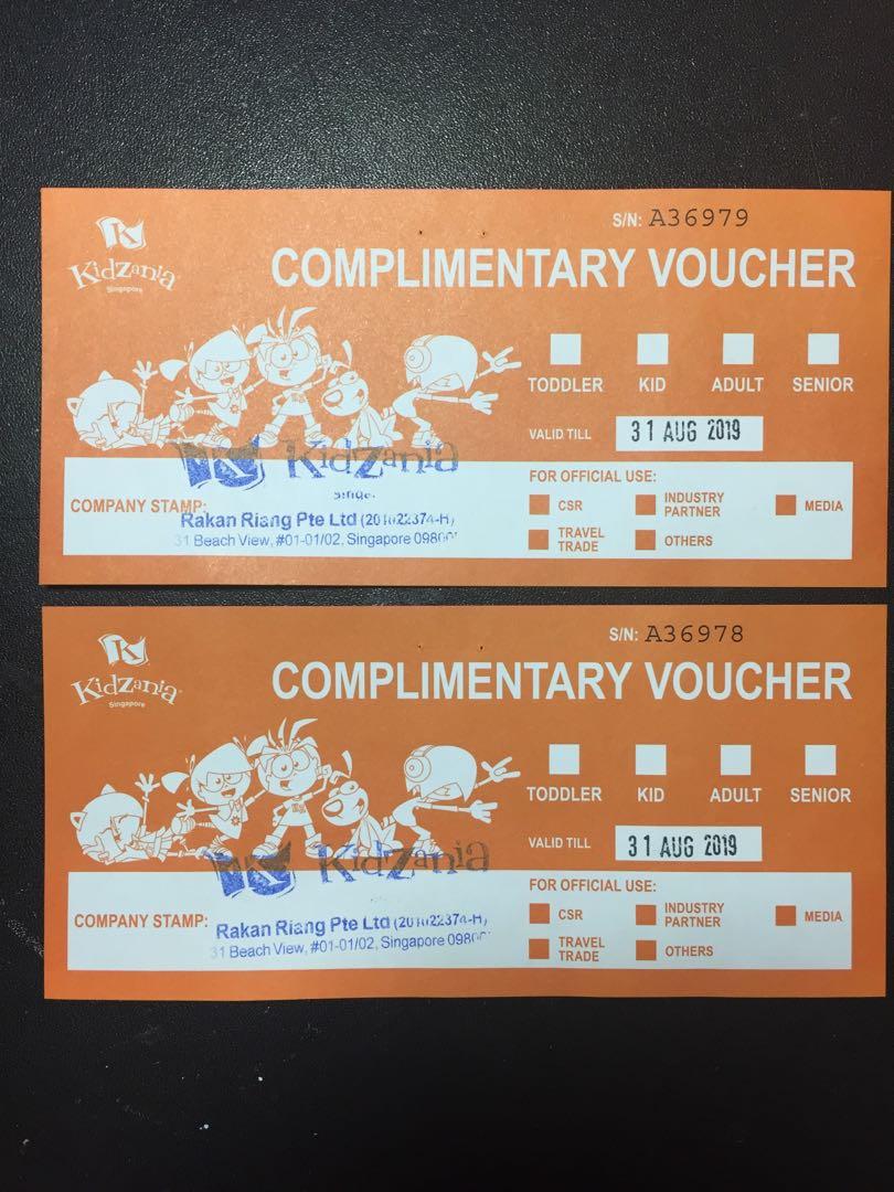 2x Kidzania Tickets, Tickets & Vouchers, Event Tickets on Carousell