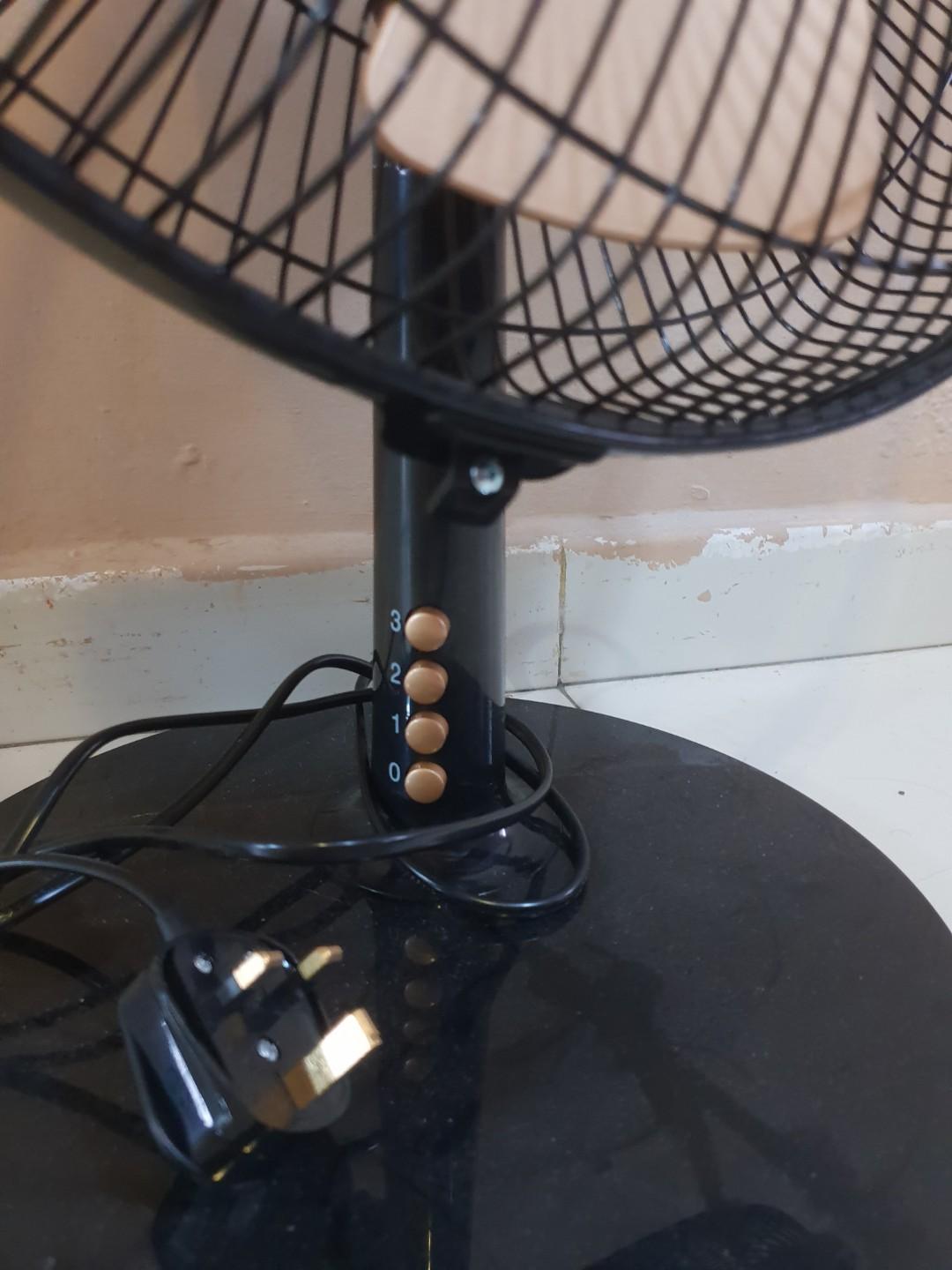 Brand new 16 inch black and gold table fan, Furniture & Home Living ...