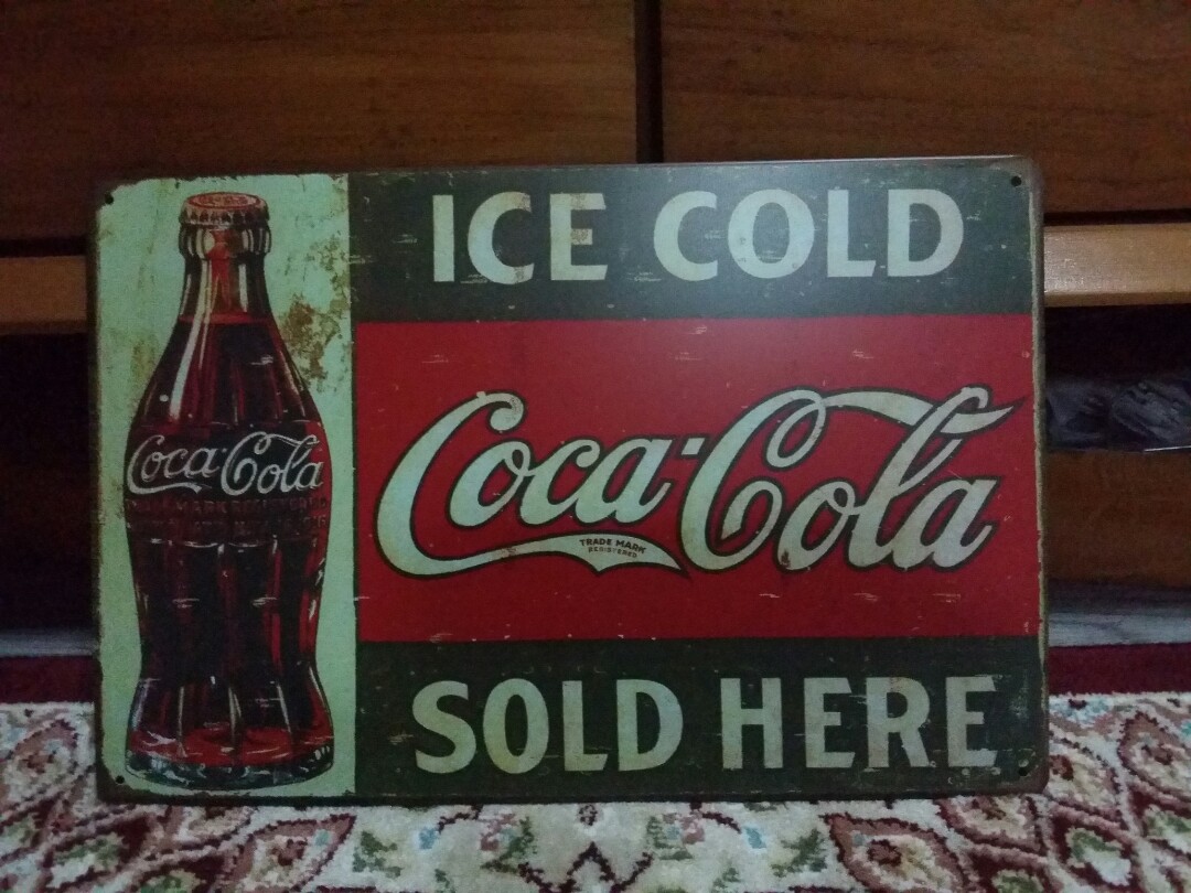 Coca-cola sign zink, Hobbies & Toys, Collectibles & Memorabilia ...