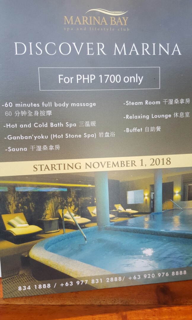 Marina Bay Spa & Buffet, Tickets & Vouchers, Store Credits on Carousell