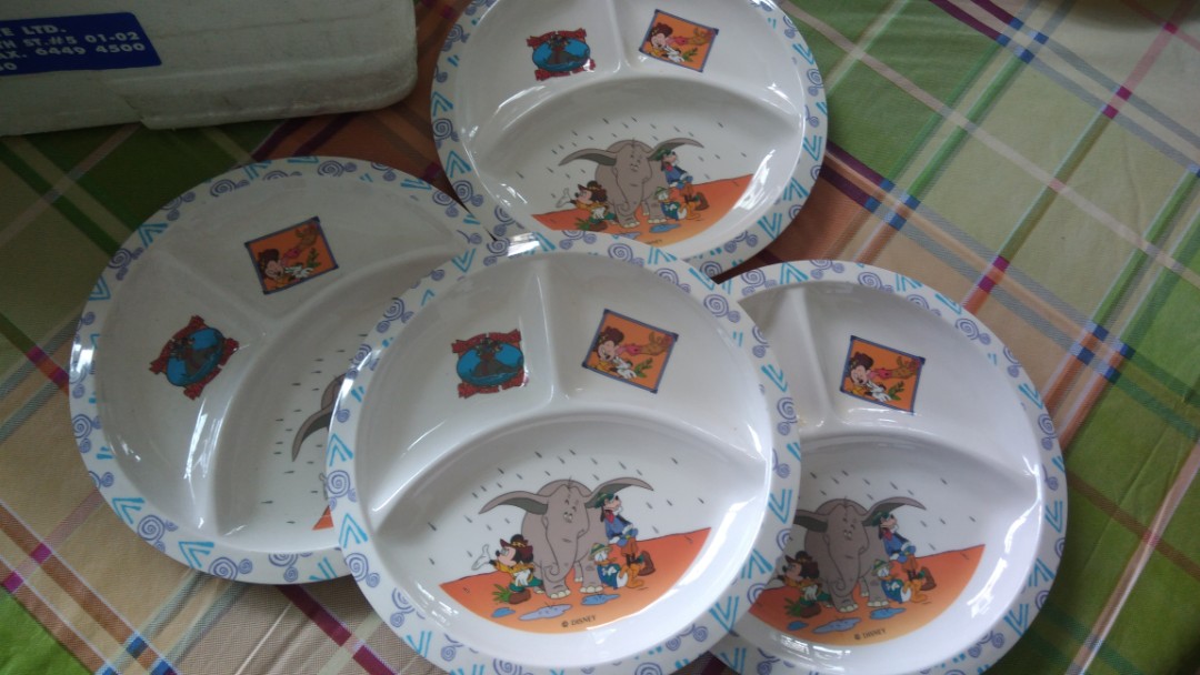 Mickey mouse safari club kid plates, Babies & Kids, Baby Nursery & Kids ...