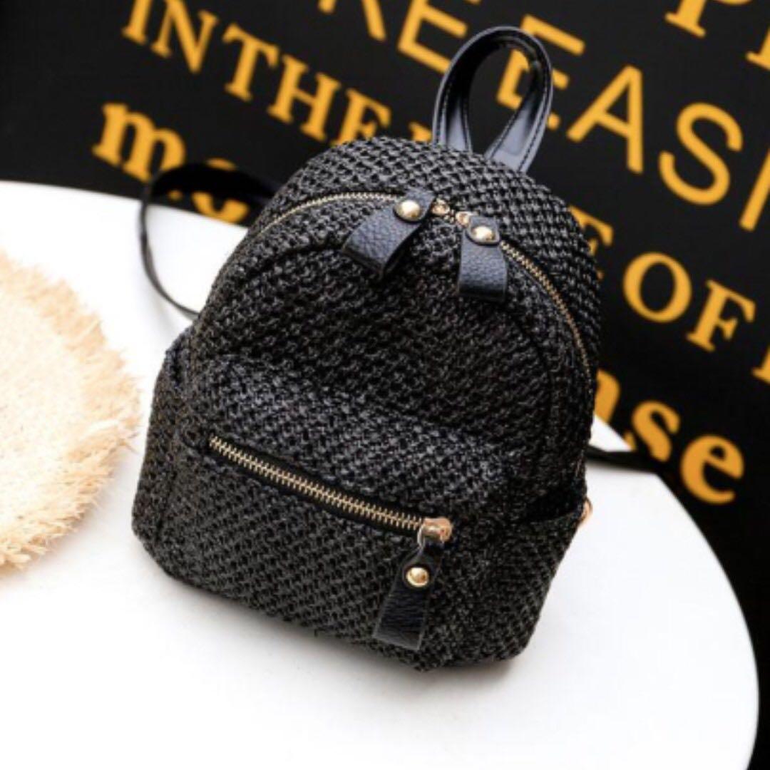 (PO) Sabo Skirt Micro Woven Backpack - Black, Women's Fashion, Bags ...