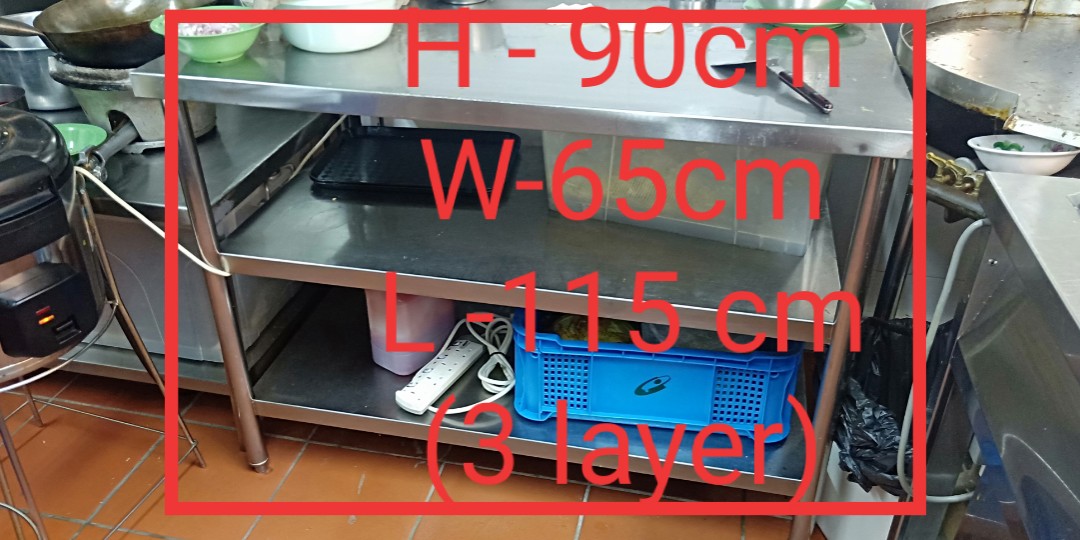 Stainless steel 3 layer working table for sale, Furniture & Home Living ...