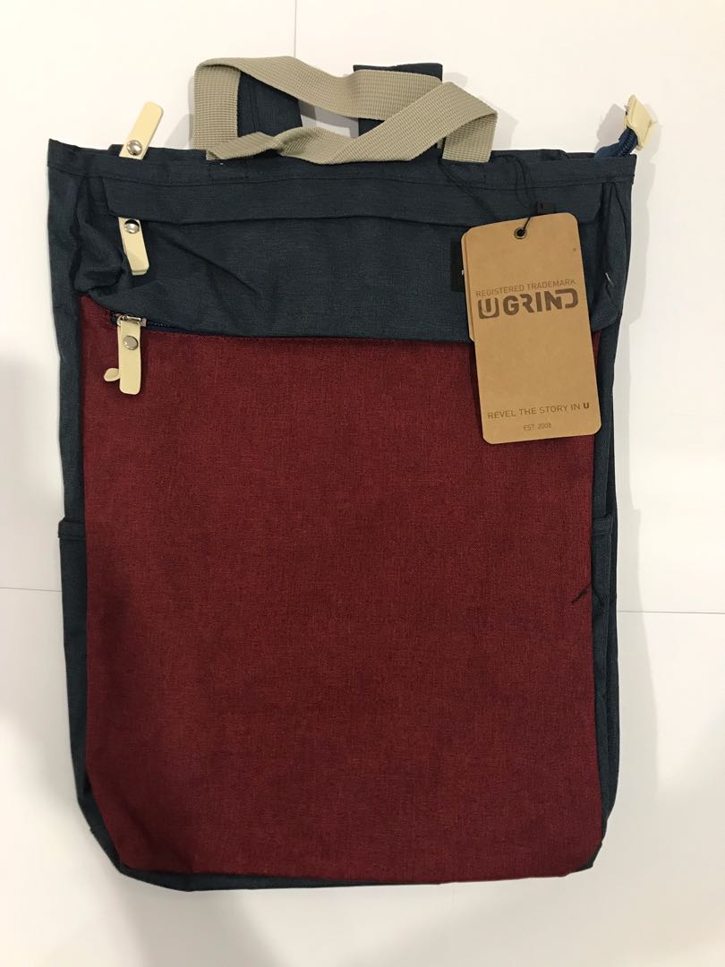 Urbanize Madisson tote bag backpack red / blue, Men's Fashion, Bags ...