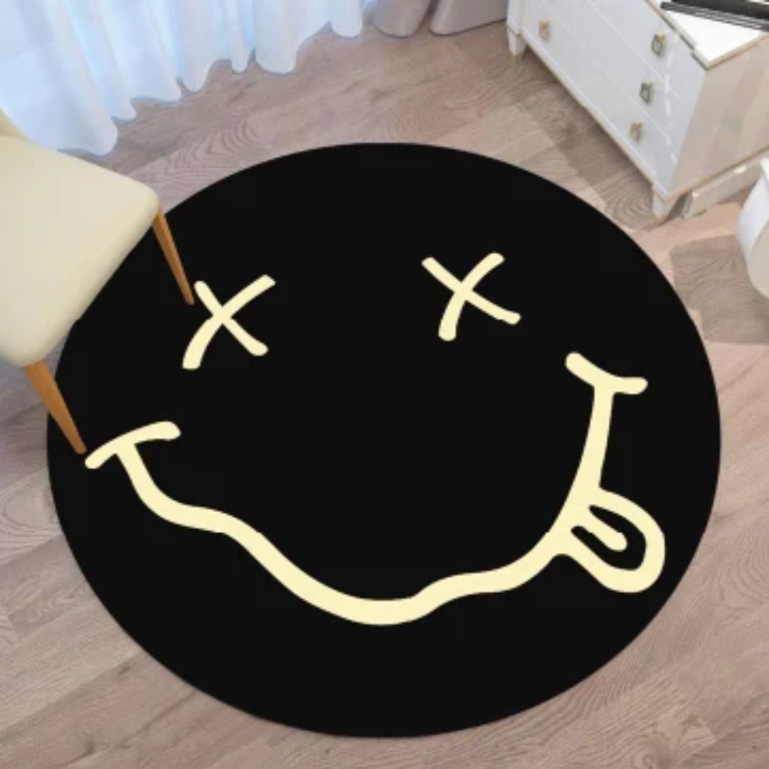 1.2m Diameter Round Smiley Face Carpet!, Furniture & Home Living, Home ...