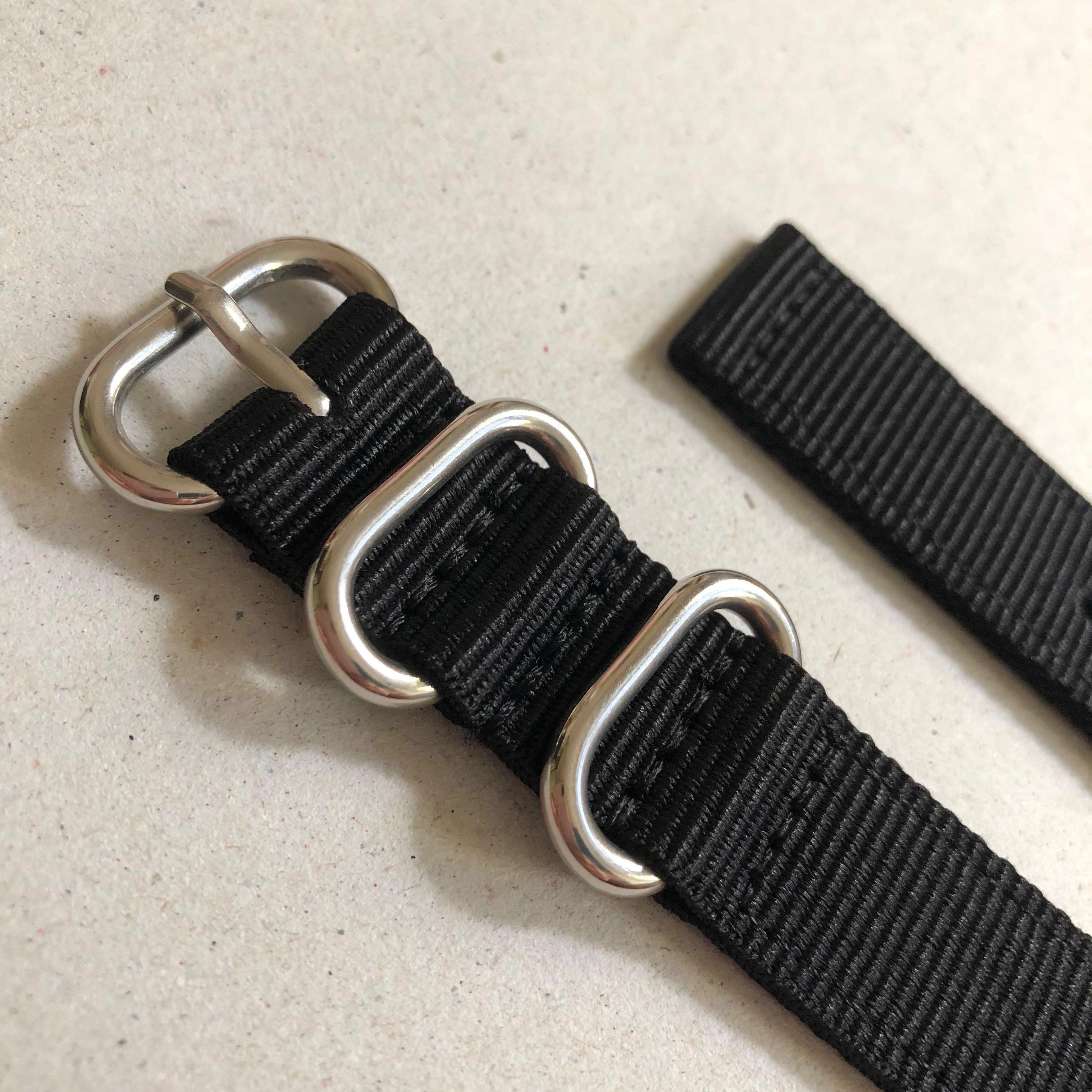 18mm Nato Strap in Black, Women's Fashion, Watches & Accessories ...
