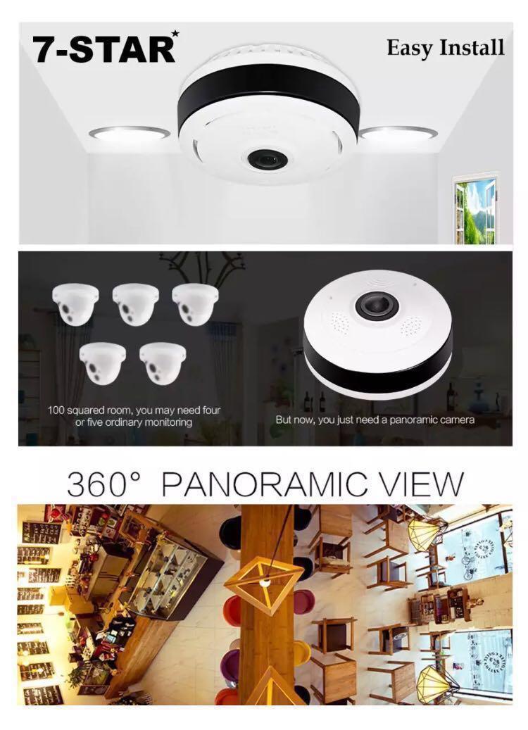 7-STAR* Panoramic Wireless Wifi Angel Fisheye IP Camera (HD Panoramic ...