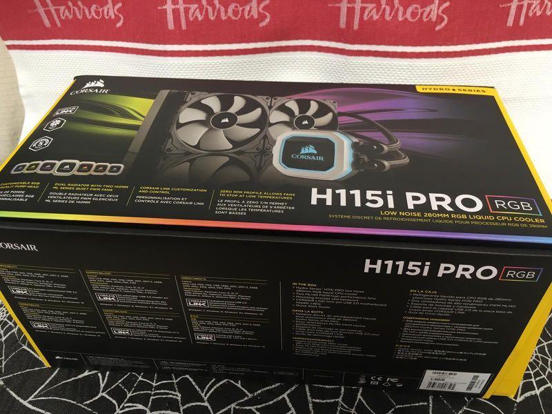 全新 Corsair Hydro Series™ H115i PRO RGB 280mm Liquid CPU Cooler, 電腦＆科技 ...