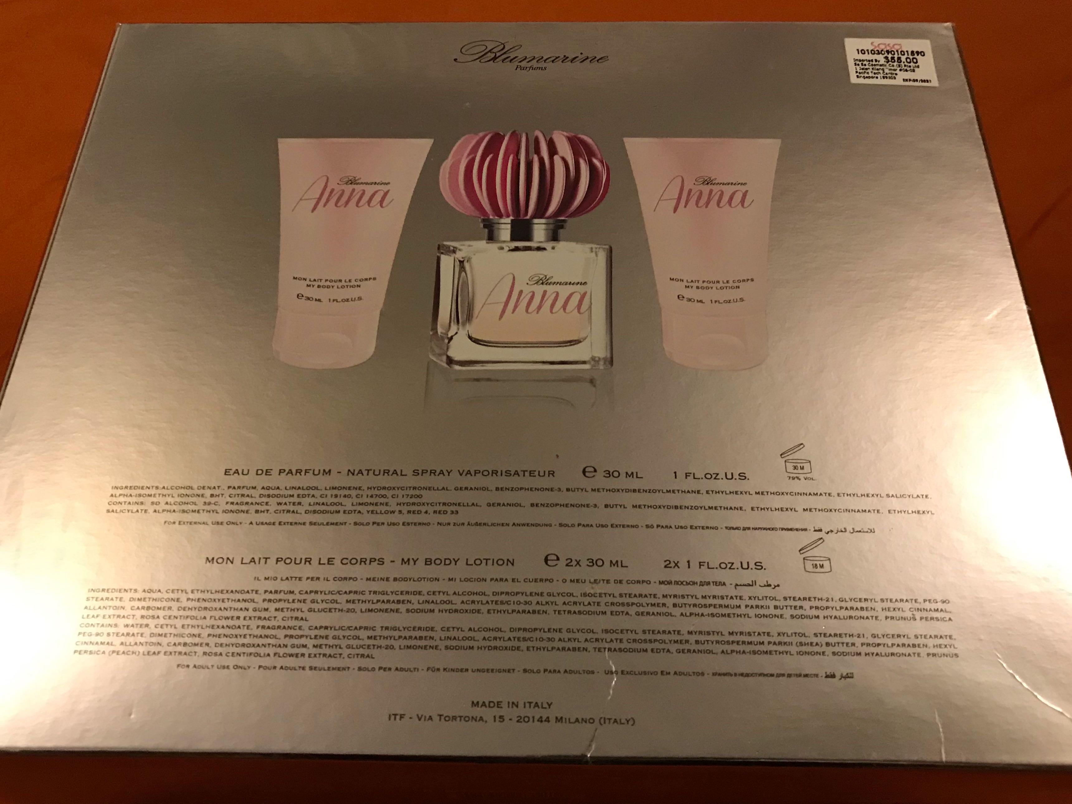 Blumarine Anna Eau De Parfum gift set, Beauty & Personal Care ...