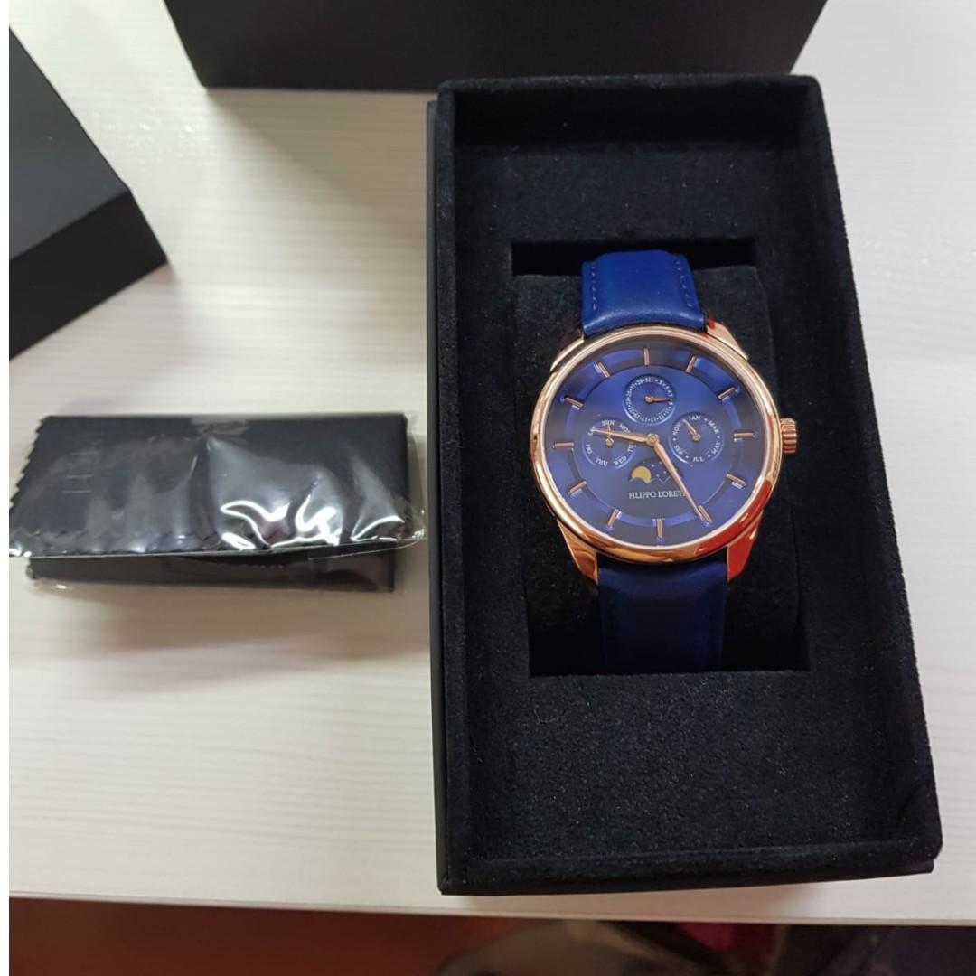 Filippo Loreti - Venice Moonphase Rose Gold Blue (Swiss Watch), Men's ...