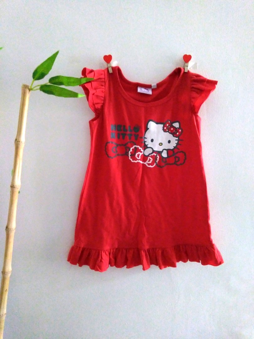 Hello kitty Red Dress, Babies & Kids, Babies & Kids Fashion on Carousell
