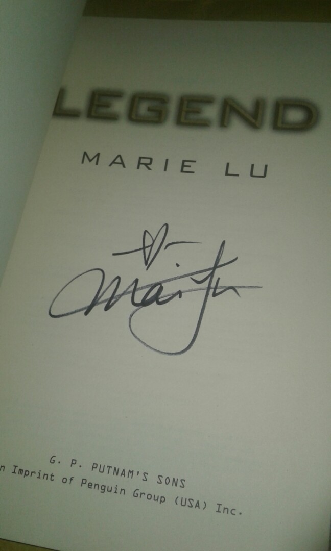 Marie Lu - LEGEND TRILOGY Hardbound Boxed Set (Signed), Hobbies & Toys ...