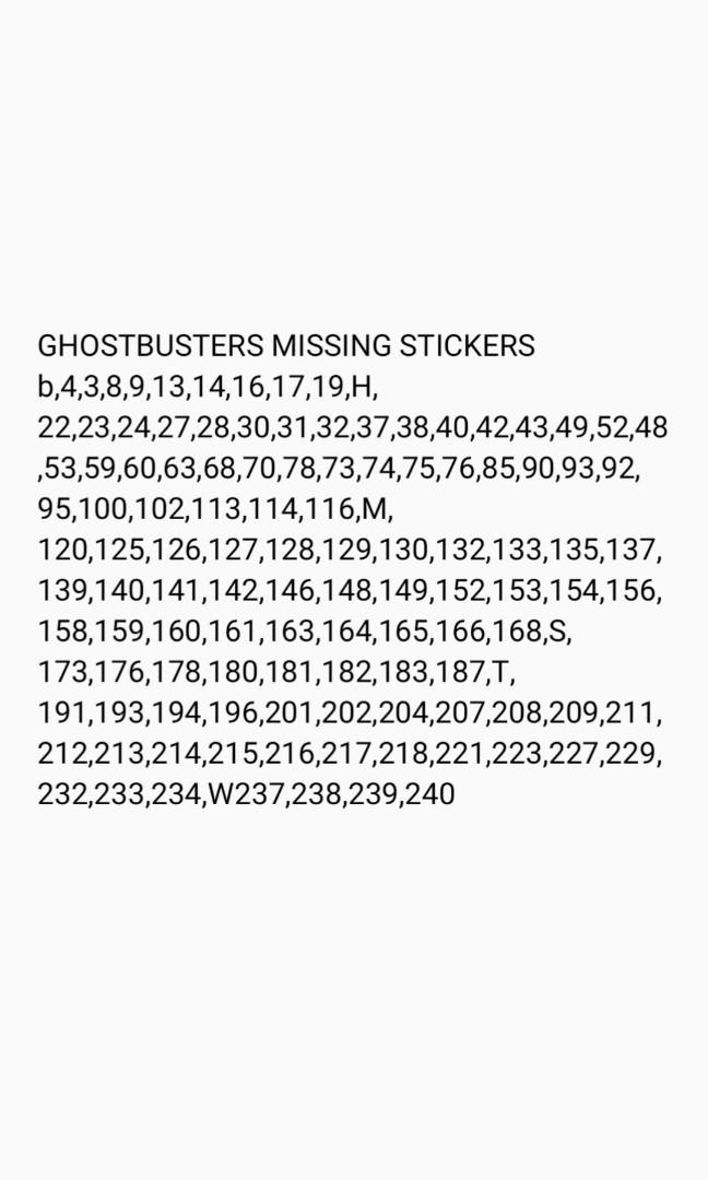 Panini real Ghostbusters stickers album, Hobbies & Toys, Toys & Games ...