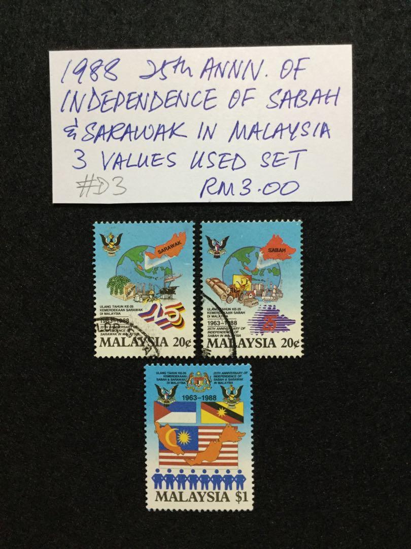 1988 25th Anniversary Of Independence Of Sabah & Sarawak In Malaysia 3 ...