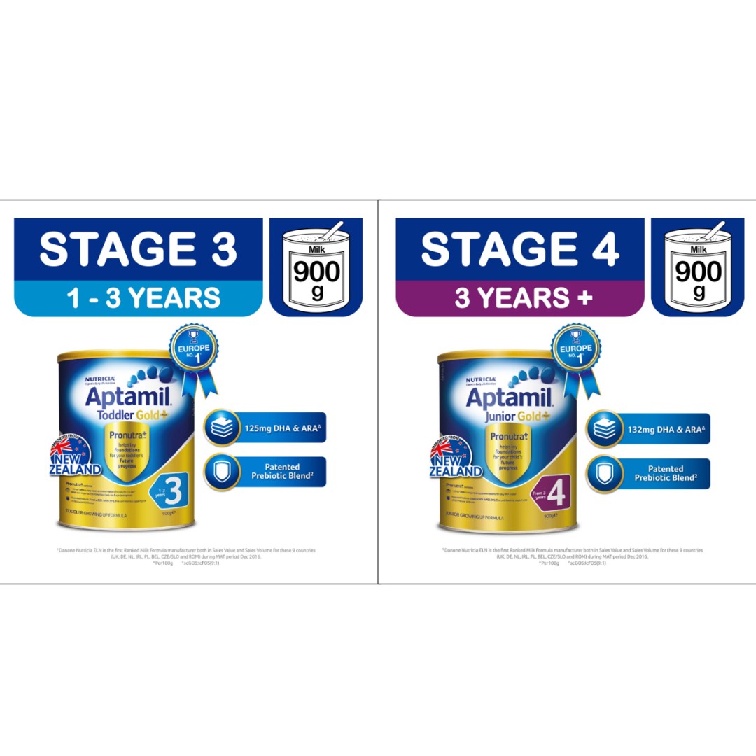 Aptamil stage 3 and 4, Babies & Kids, Nursing & Feeding, Weaning ...