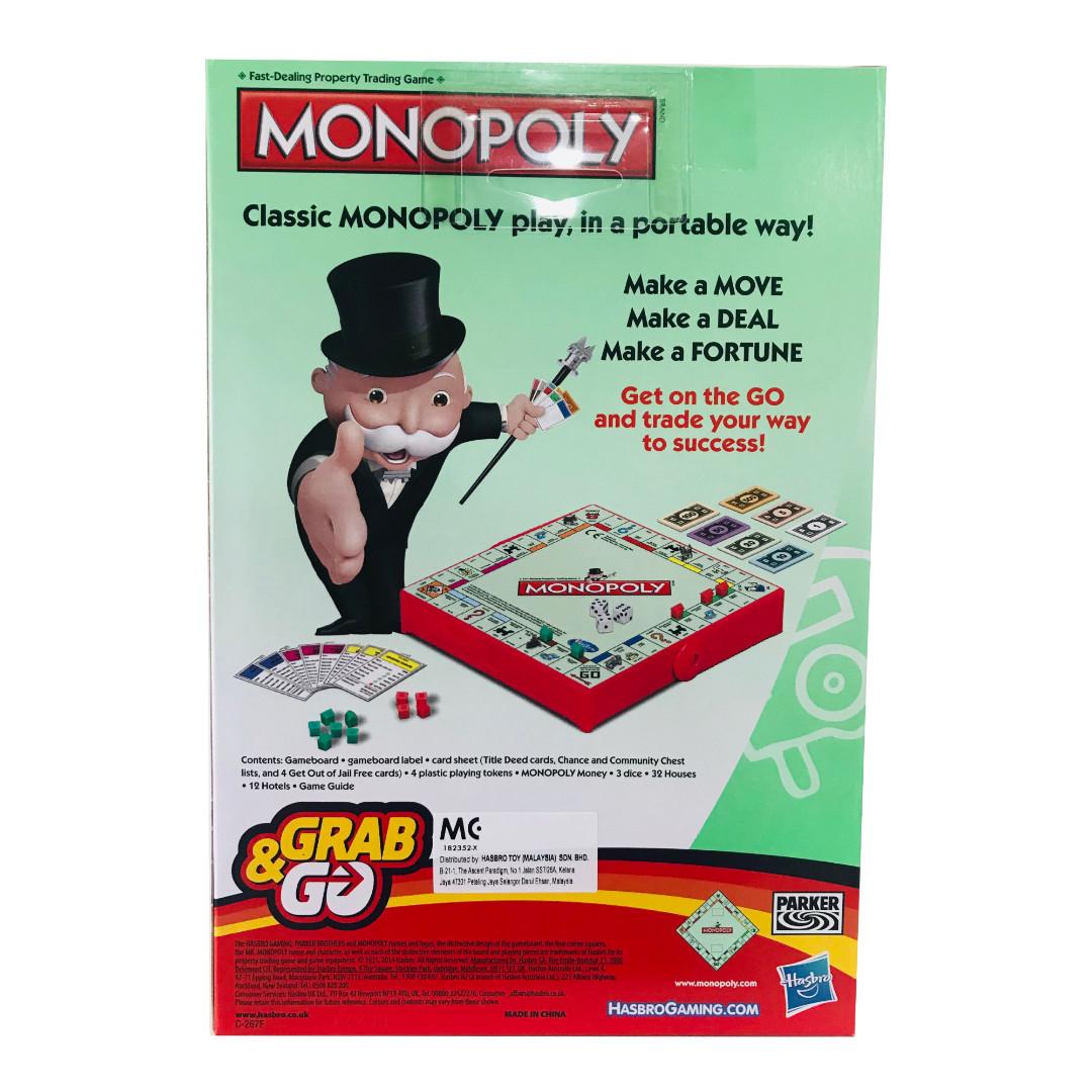 Hasbro Monopoly Grab & Go Board Game (Travel Size), Hobbies & Toys ...