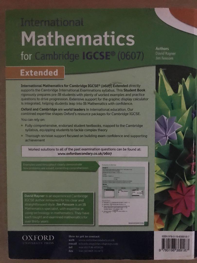 Igcse Extended Maths Textbook 0607 Hobbies And Toys Books And Magazines Textbooks On Carousell
