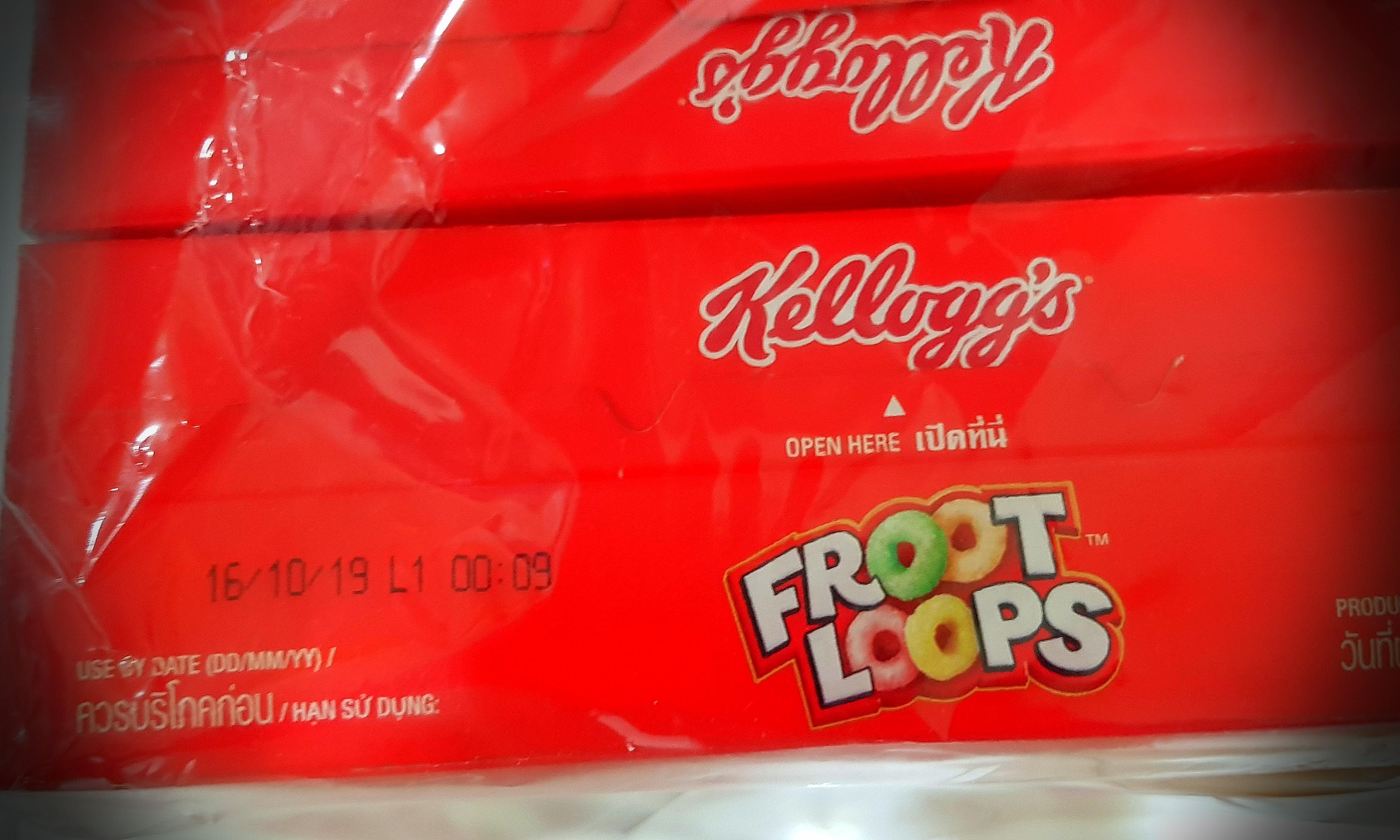 Kellogg's Froot Loops Cereal with Line Friends Brown Container, Food ...