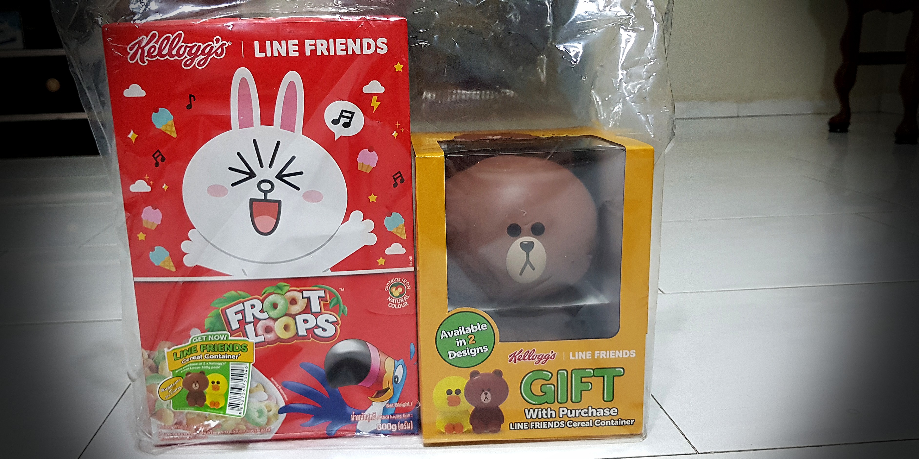 Kellogg's Froot Loops Cereal with Line Friends Brown Container, Food ...
