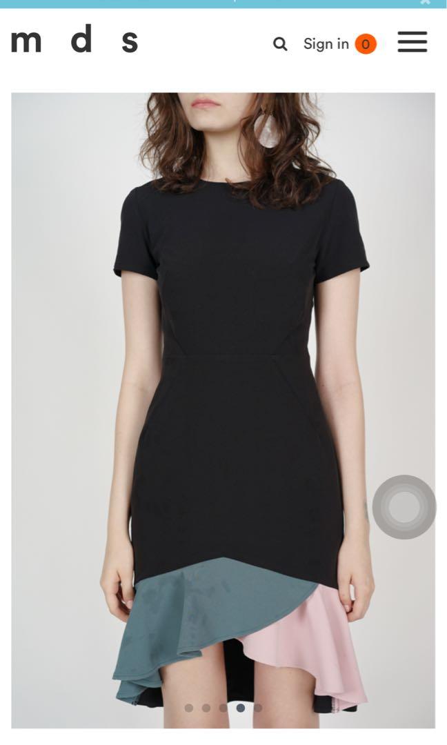 MDS Color block mermaid dress in black, Women's Fashion, Dresses & Sets ...