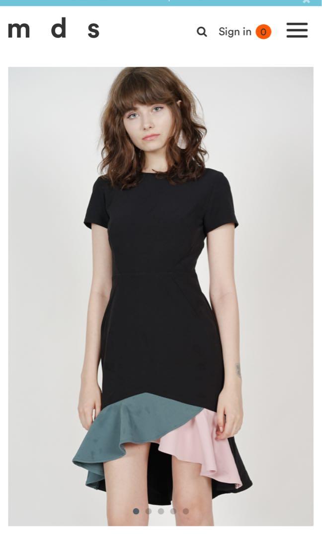 MDS Color block mermaid dress in black, Women's Fashion, Dresses & Sets ...