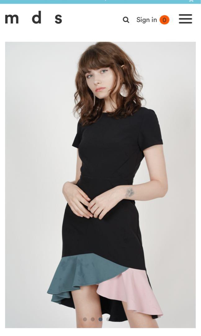 MDS Color block mermaid dress in black, Women's Fashion, Dresses & Sets ...