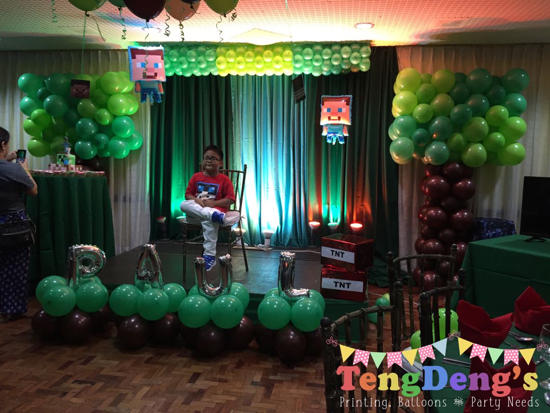 Minecraft Theme Balloon Decor, Hobbies & Toys, Stationary & Craft ...