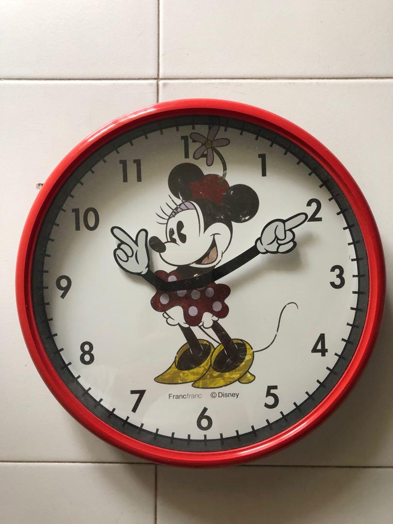 Minnie Mouse Clock, Everything Else on Carousell