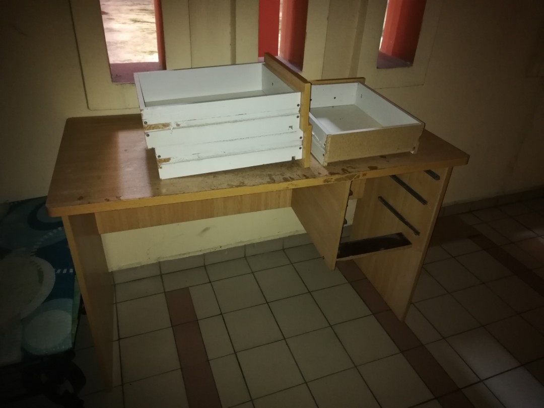 Old study table to let go, Furniture & Home Living, Furniture, Tables ...