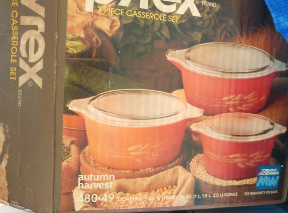 Pyrex Corningware Vintage Orange Casserole dish 3 piece corning ...