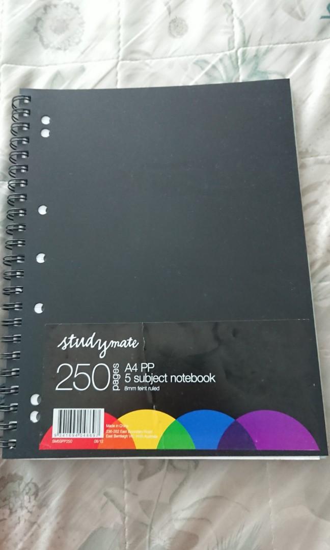 Studymate A4 PP 250 Pages 5 Subject Notebook, Hobbies & Toys ...