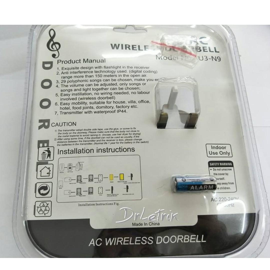 Wireless Digital Door Bell Press, Furniture & Home Living, Furniture ...