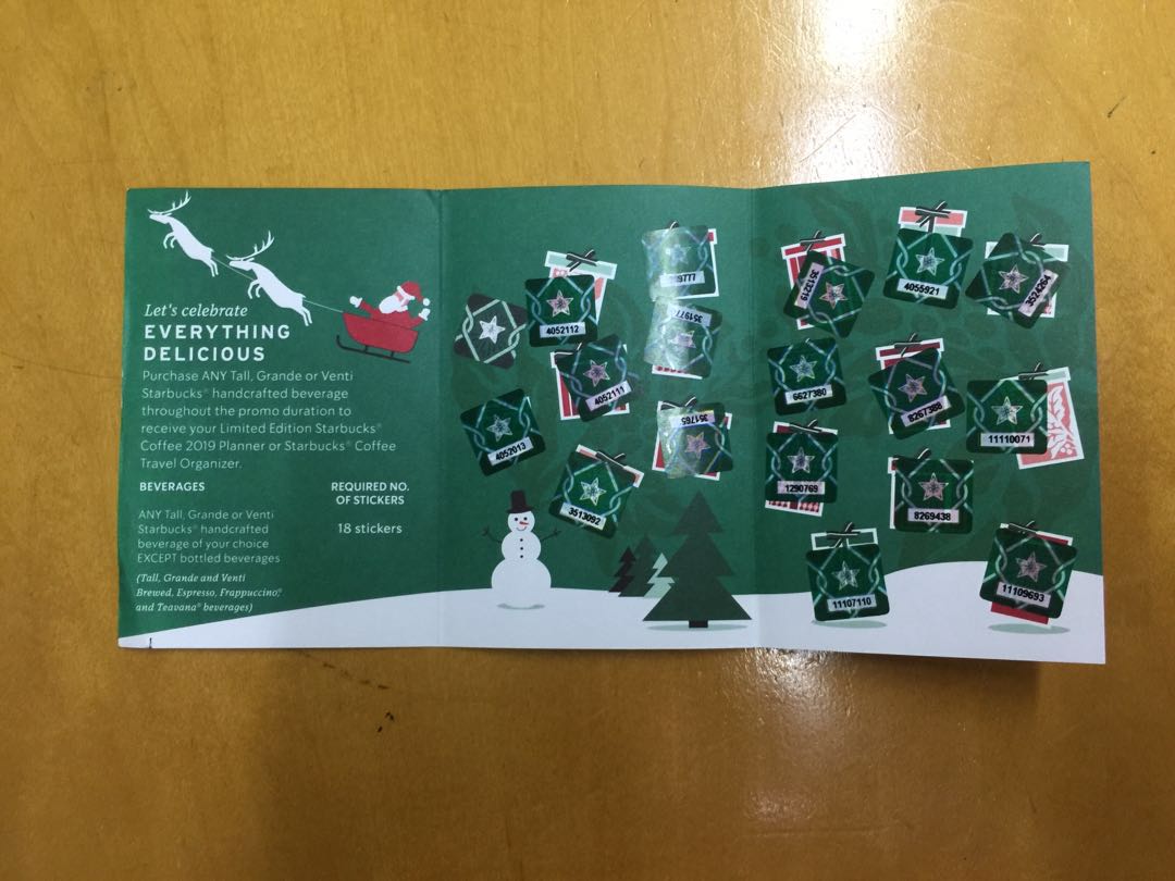 2019 Starbucks Sticker Card (Complete), Hobbies & Toys, Stationary ...
