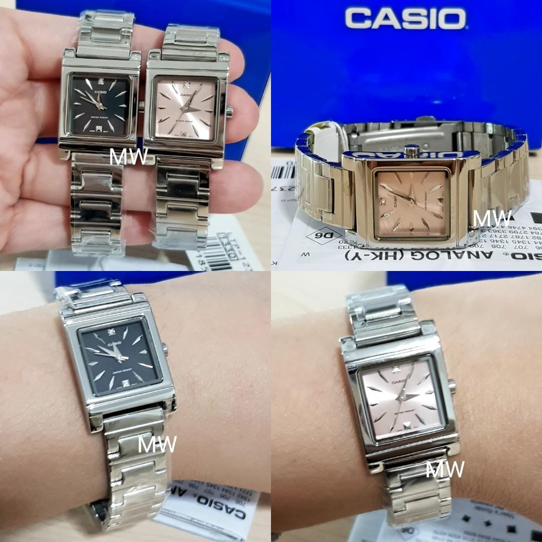 Casio original ladies date analog stainless steel watch ltp-1237d brand ...