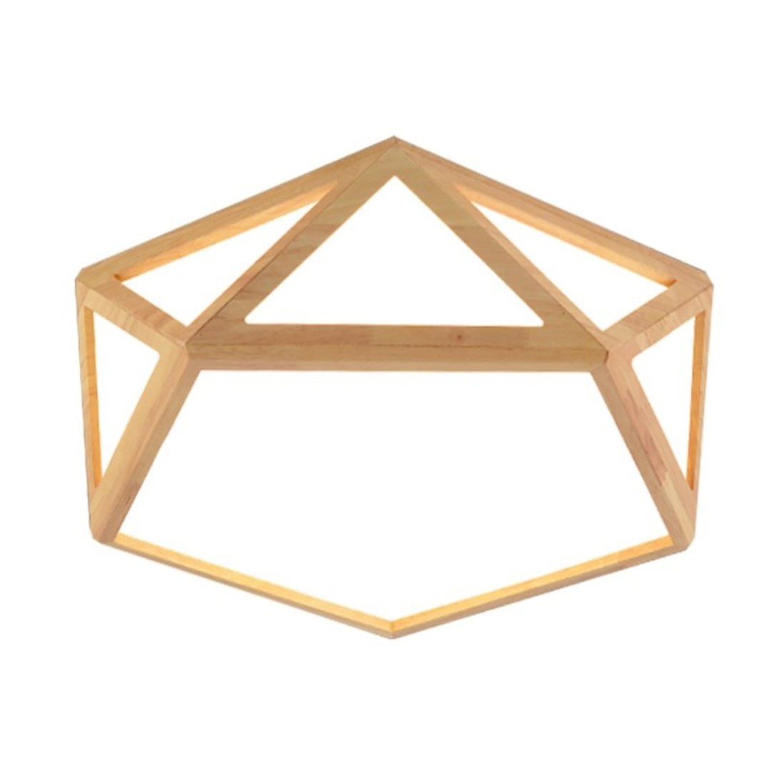 Ceiling Light Wood Pentagon with Side Diffuser, Furniture & Home Living ...