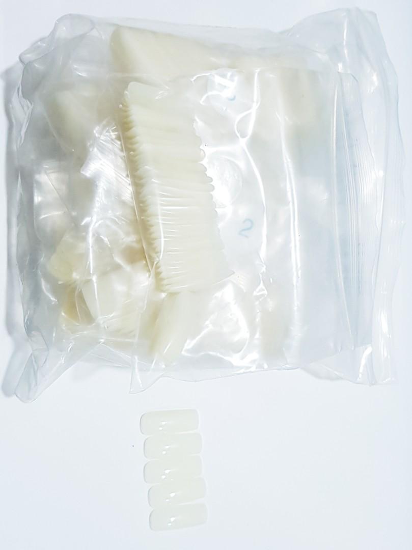 Fake nail tips number 1 to 10 in a packet. Milky color., Health ...