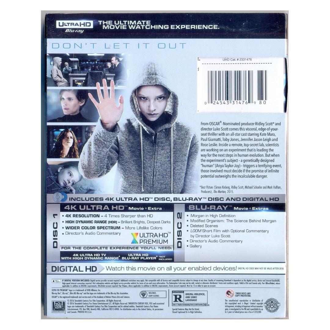 Morgan 4K [ Blu-Ray ], Hobbies & Toys, Music & Media, CDs & DVDs on ...