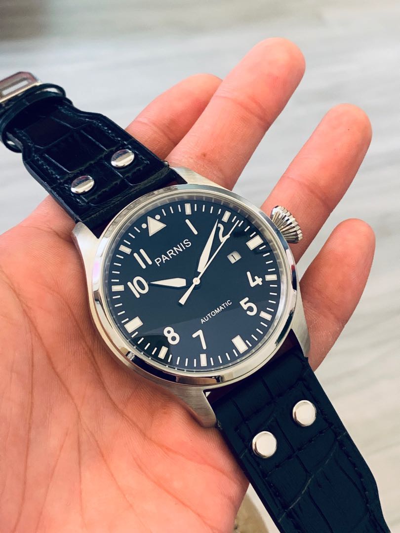 Parnis Big Pilot 47mm, 名牌, 手錶 - Carousell