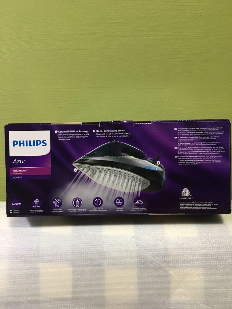PHILIPS Azur Advanced Steam Iron GC4930, TV & Home Appliances, Irons ...