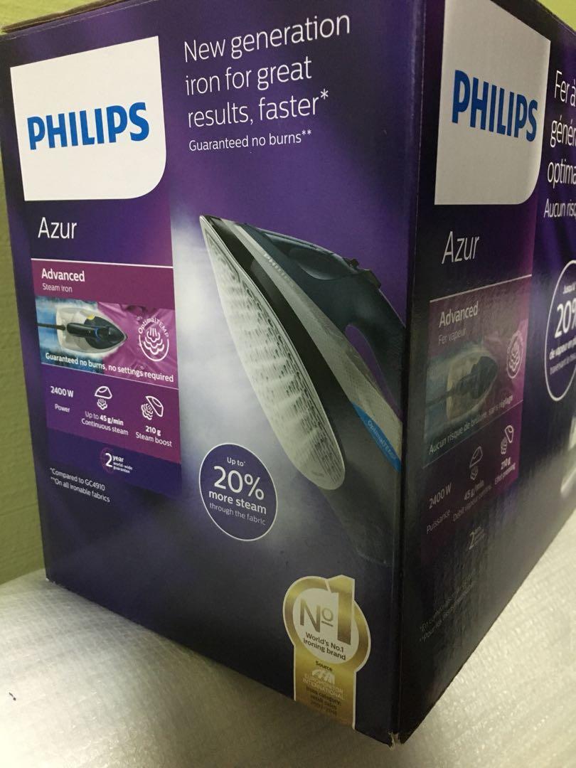 PHILIPS Azur Advanced Steam Iron GC4930, TV & Home Appliances, Irons ...
