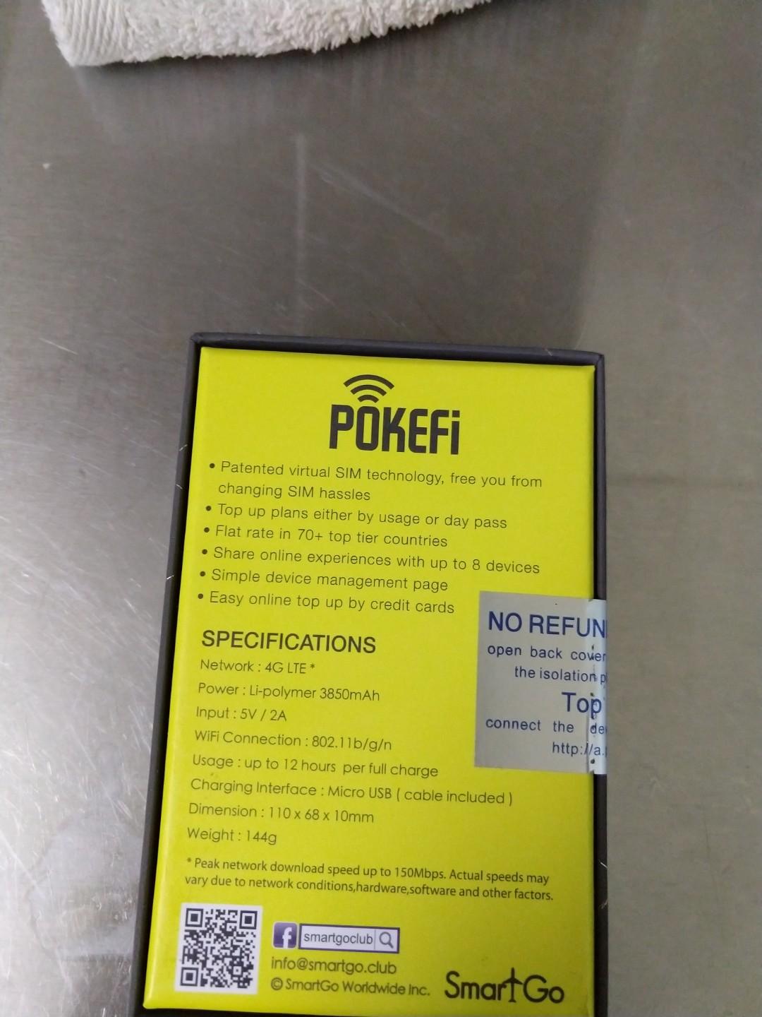 Pokefi - pockey wifi hotspot , no sim required with pre-loaded 5Gb data ...