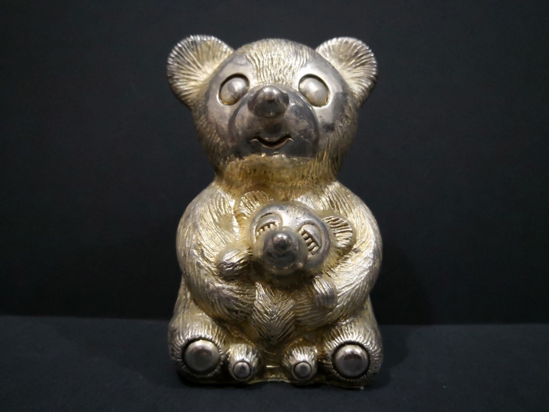 Silver plated Teddy bear Peggy coin bank, Hobbies & Toys, Collectibles ...