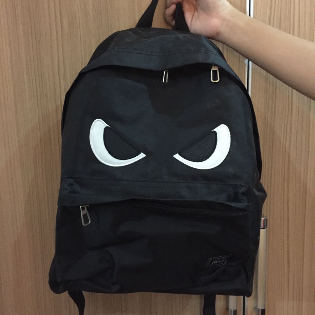 Angry eyes backpack, Women's Fashion, Bags & Wallets, Backpacks on ...