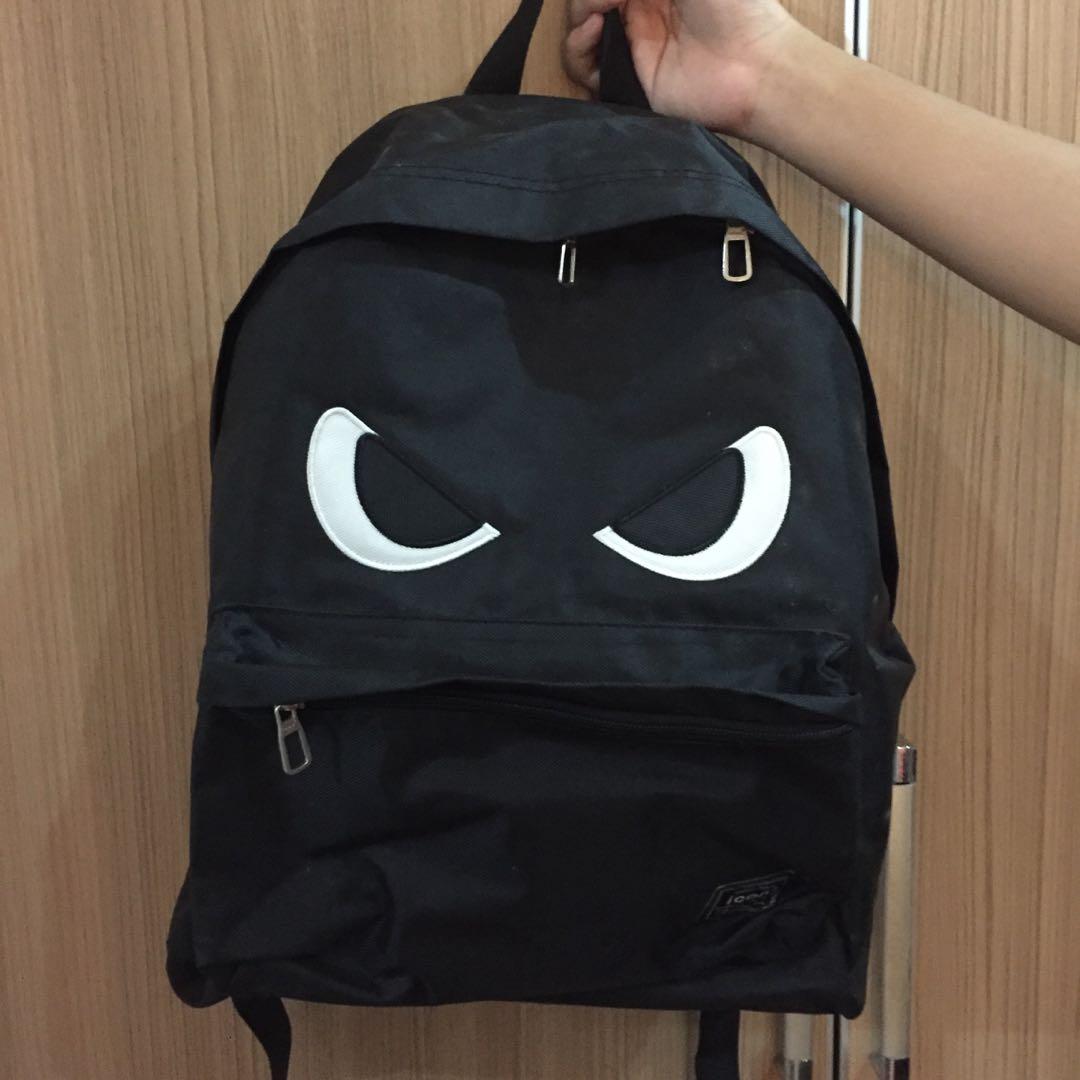 Angry eyes backpack, Women's Fashion, Bags & Wallets, Backpacks on ...