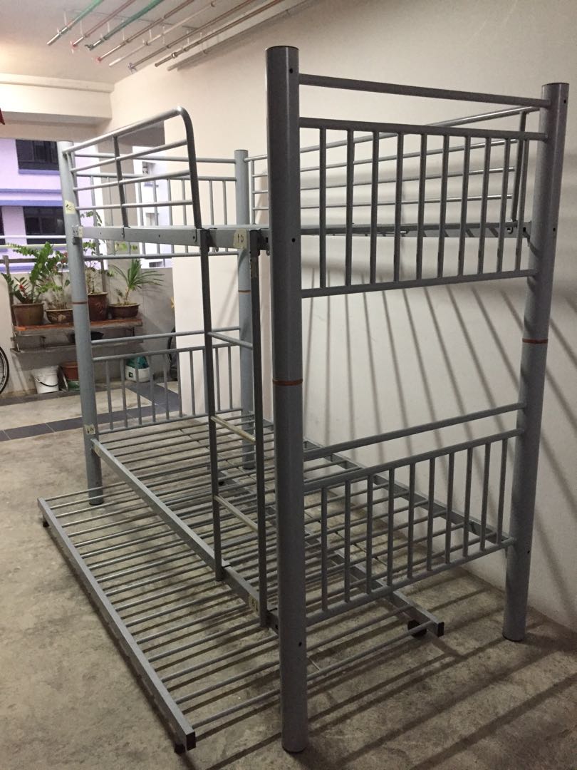 Double decker bed frame, Furniture & Home Living, Furniture, Bed Frames ...