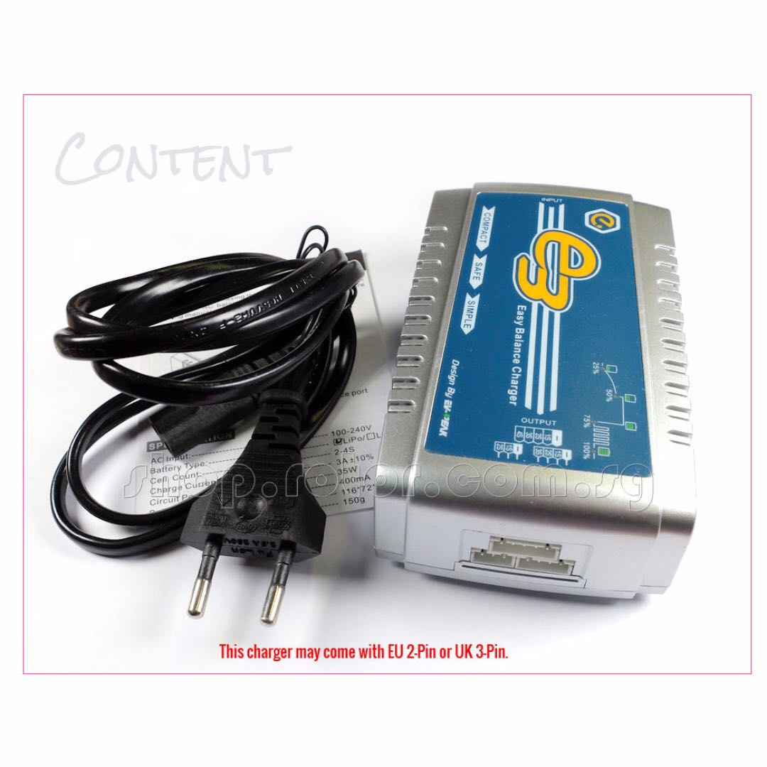 EV-Peak E3 3A 35W AC Balancer Charger for charging 2s / 3s / 4s / 7.4V / 11.1V / 14.8V LiPo ...